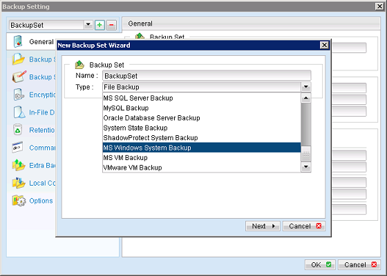 Oakford Help - System State vs System Backup